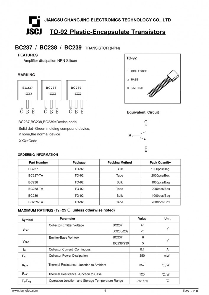 JSCJ BC237 datasheet page 1