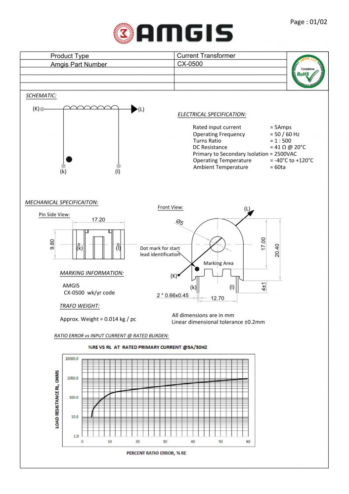 CX-0500 technical document, page 1