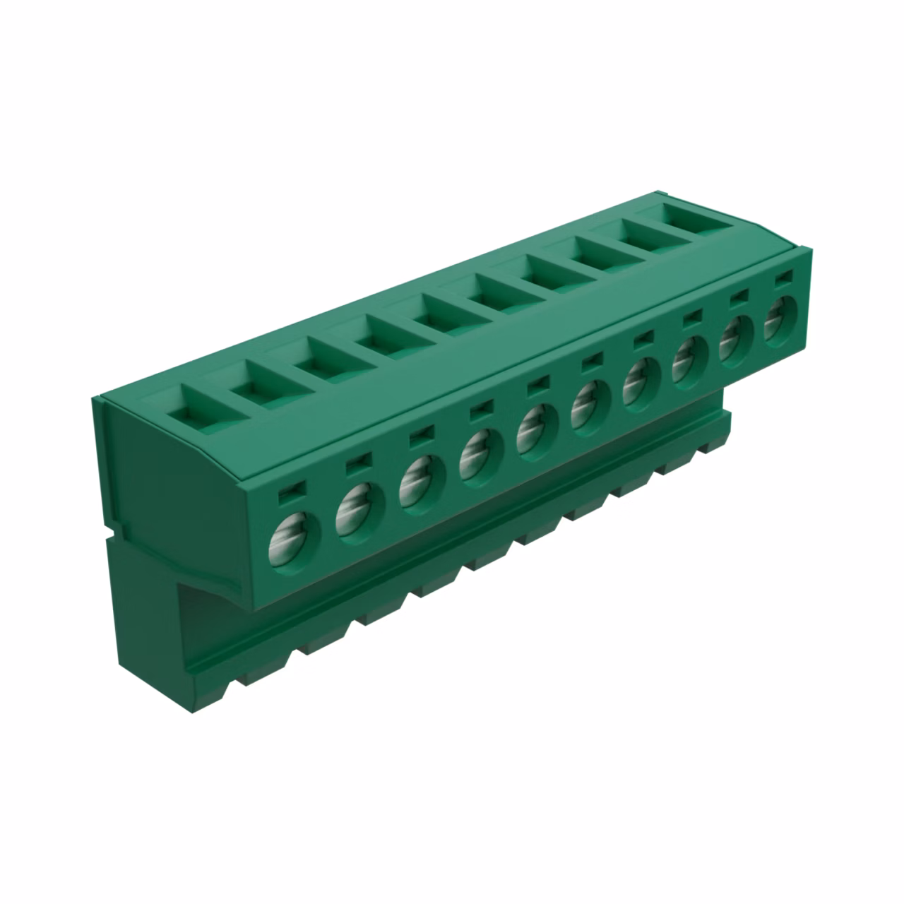5.08mm Pitch Eurostyle 180° Wire Entry Plug, without Mounting Ends, 10 Circuits, Green for sale