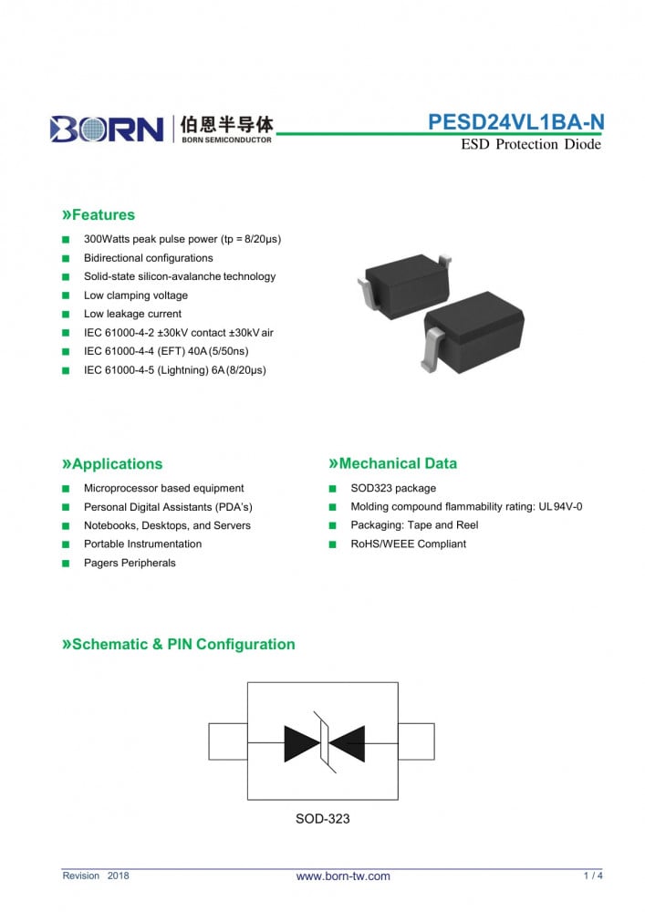 PESD24VL1BA-N datasheet page 1