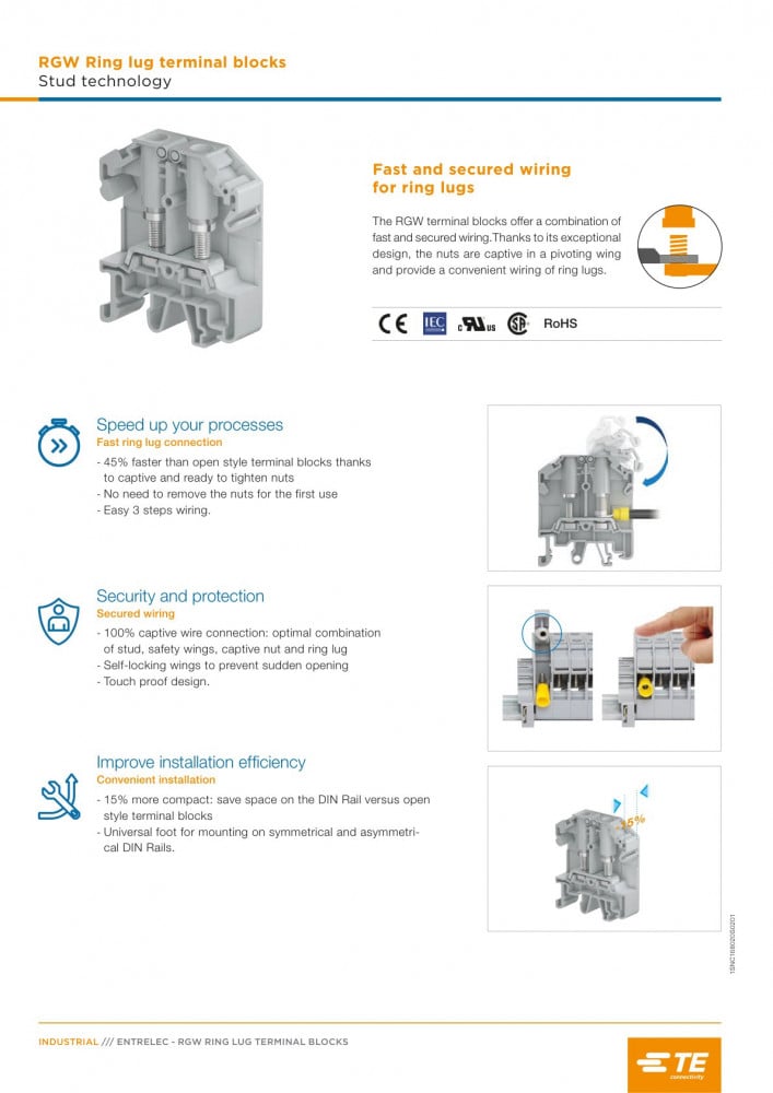 TE Connectivity RGW terminal block documentation page 2
