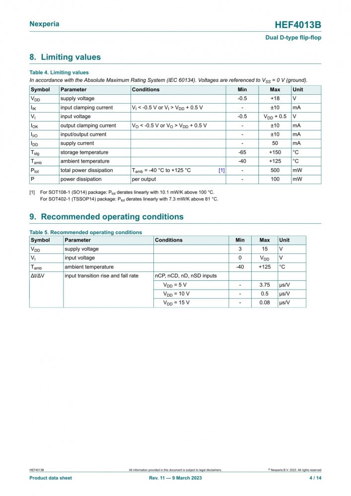 HEF4013BT datasheet page 4