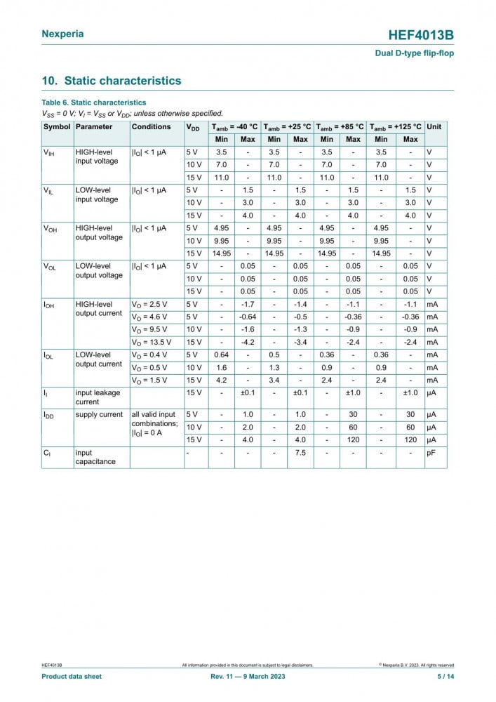 HEF4013BT datasheet page 5