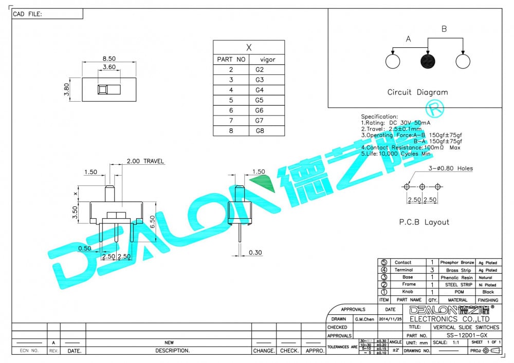 DEALON SS-12D01-G2 technical drawing