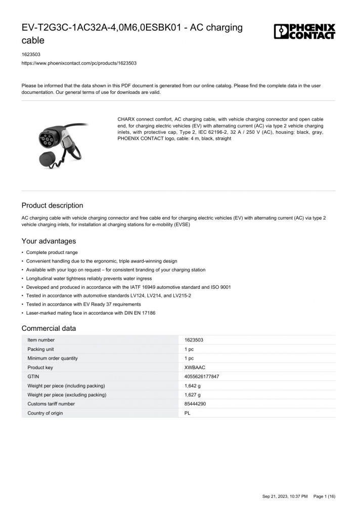 Phoenix Contact 1623503 document page 1