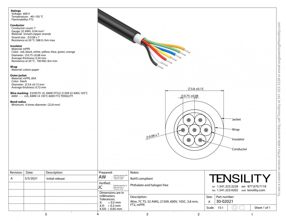 Tensility International 30-02021 product drawing preview