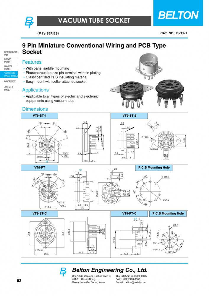 LEA NETWORKS VT9 series socket technical document image