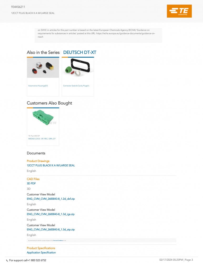 DEUTSCH 934456211 technical document page 3