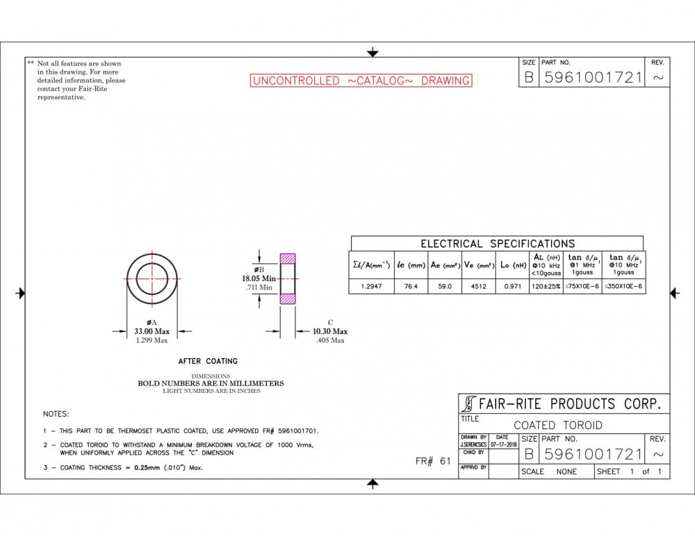 5961001721 technical document page