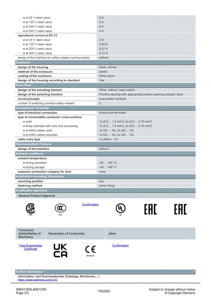 3SE51320LA001CA0 datasheet page 2
