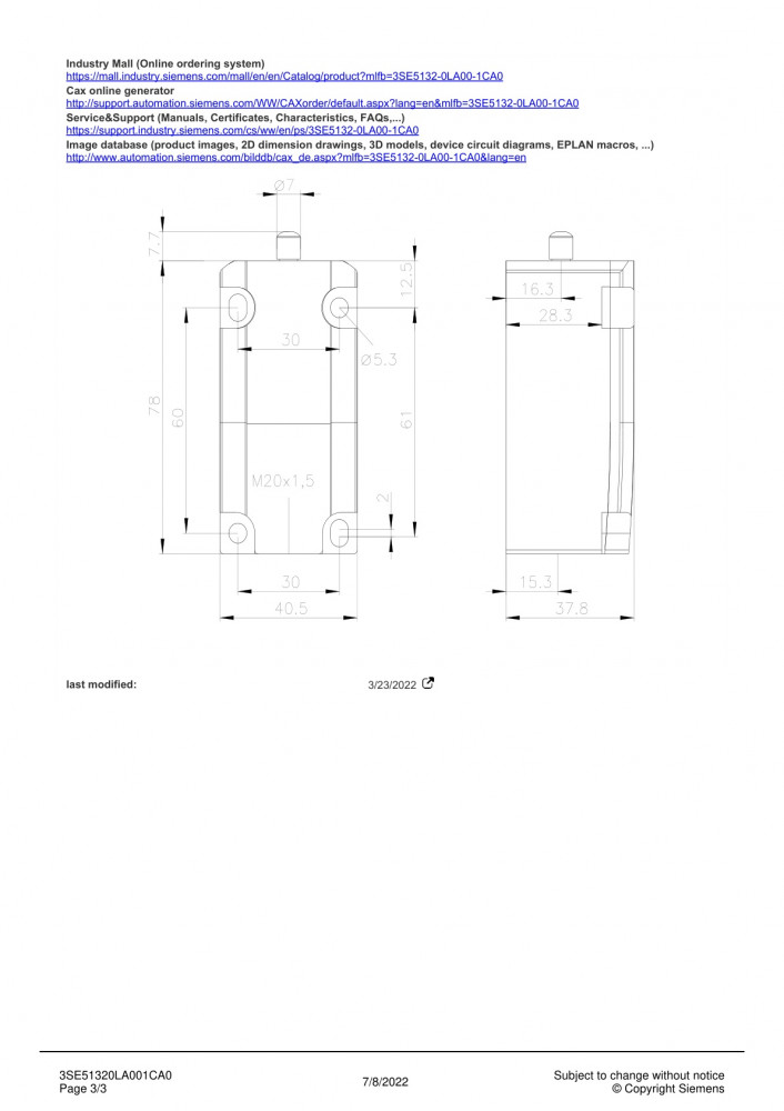 3SE51320LA001CA0 datasheet page 3