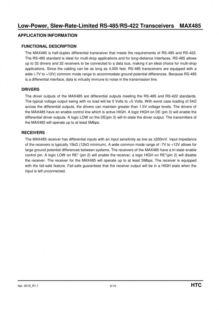 MAX485EN datasheet page 9