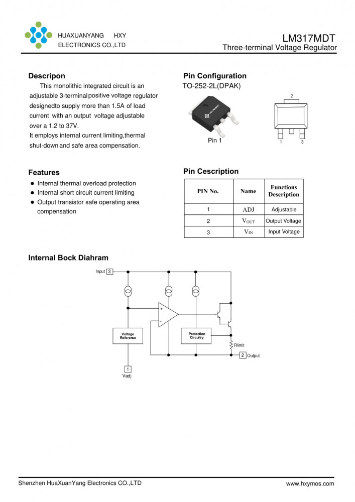 LM317MDT-HXY datasheet page 1