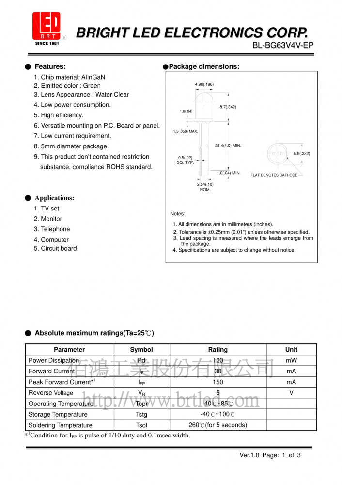 BL-BG63V4V-EP datasheet page 1