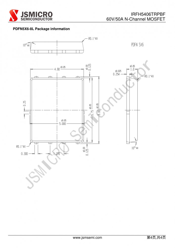 IRFH5406TRPBF-JSM package information
