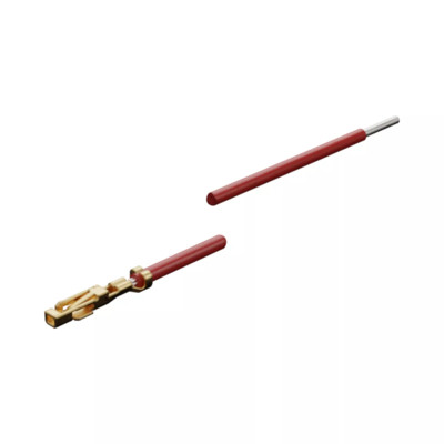 Pre-Crimped Lead iGrid-Female-to-Pigtail, Gold (Au) Plating, 150.00mm Length, 24 AWG, Red for sale