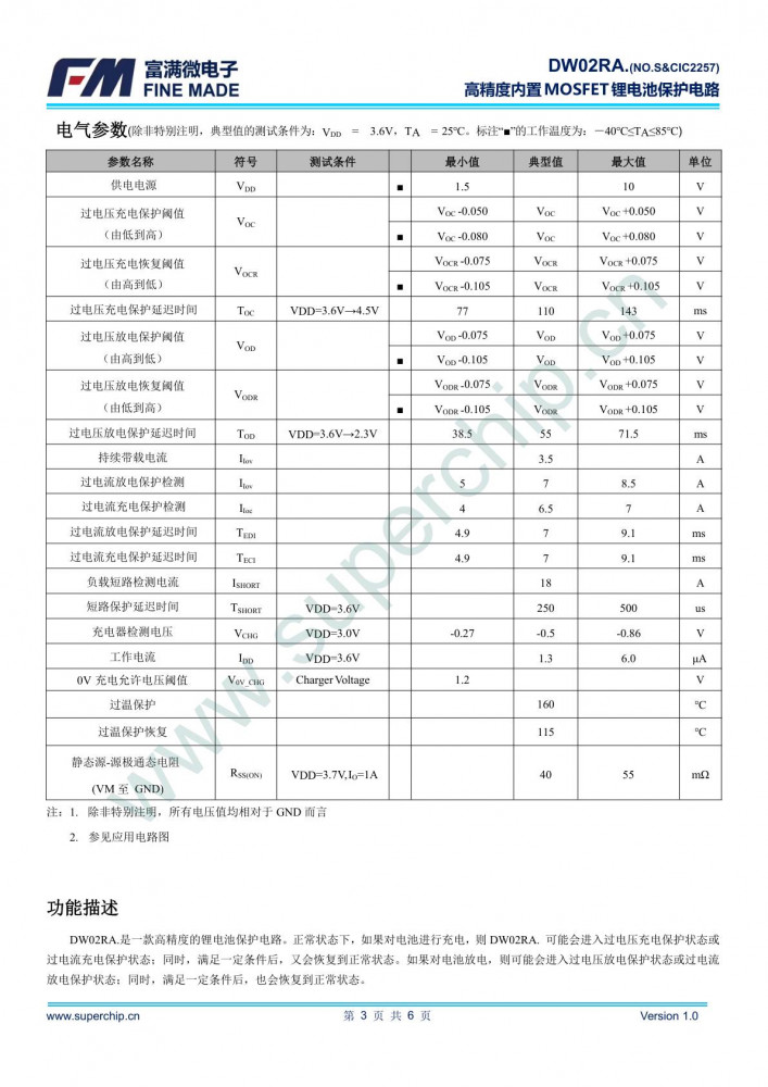 DW02RA. datasheet page 3