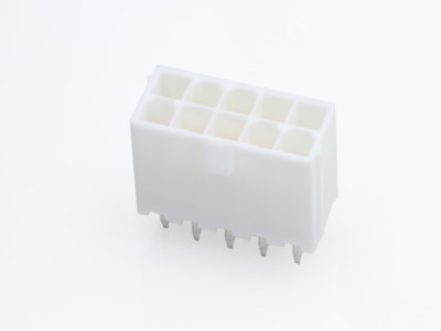 Mini-Fit Jr. Vertical Header, 4.20mm Pitch, Dual Row, 10 Circuits, without Snap-in Plastic Peg PCB Lock, Gold, Natural for sale
