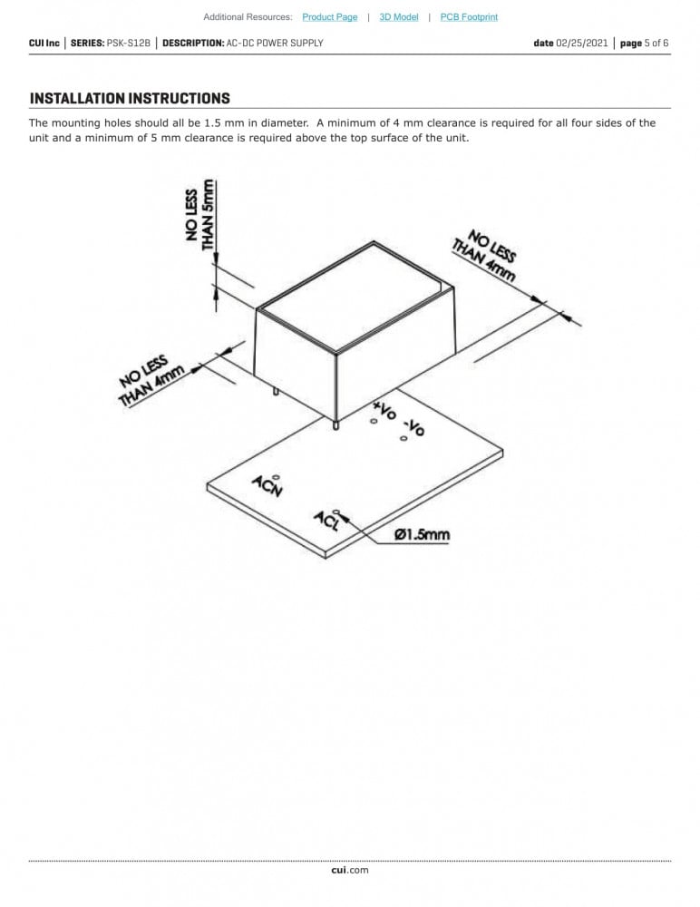 CUI PSK-S12B-15 datasheet page 5