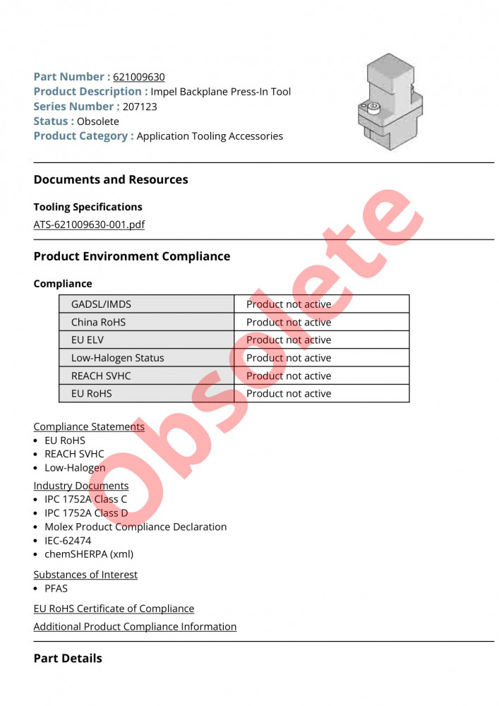 Tooling document preview, page 1