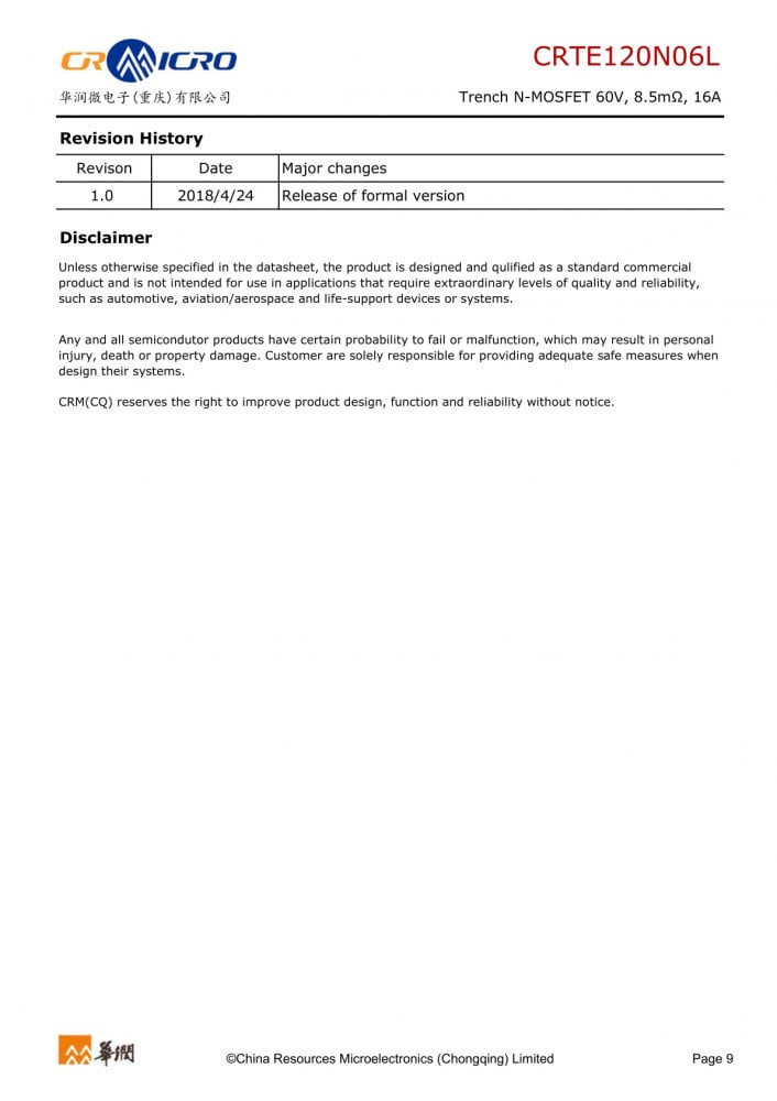 CRTE120N06L datasheet page 9