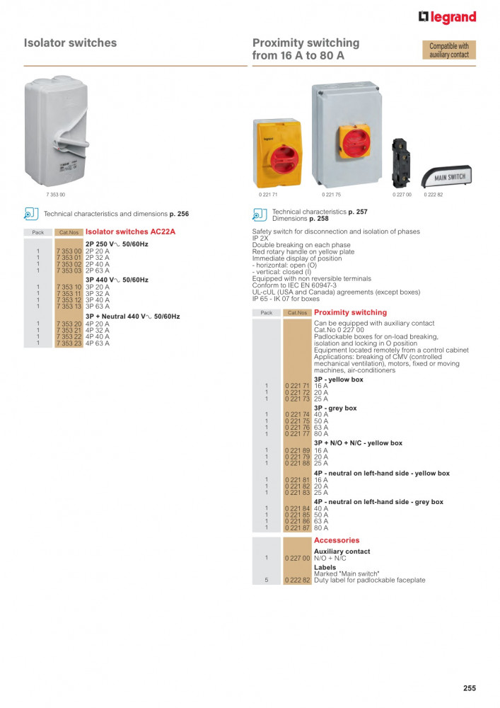 Legrand product documentation page