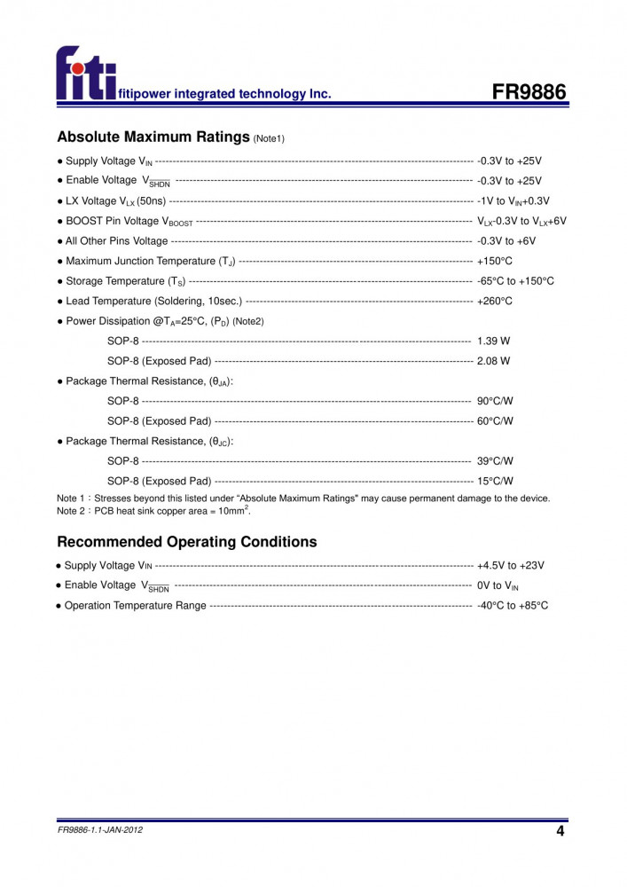 FR9886SOGTR datasheet page 4