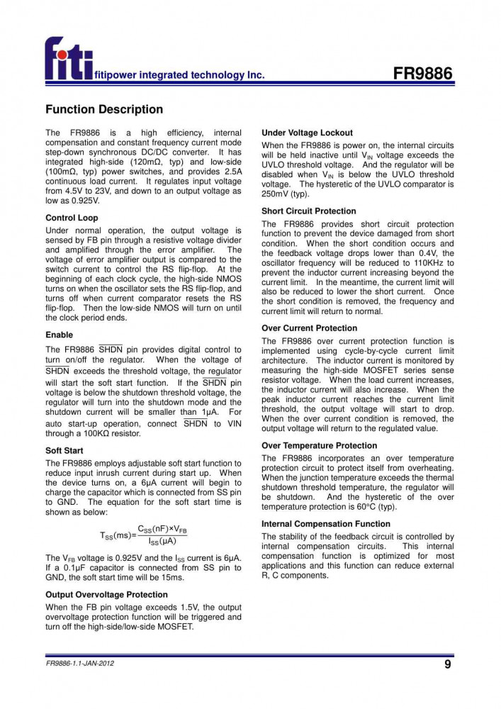 FR9886SOGTR datasheet page 9