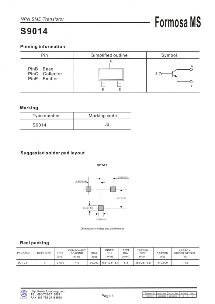 FMS S9014 datasheet page 4