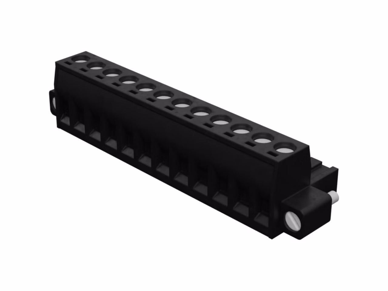5.00mm Pitch Eurostyle Horizontal Plug, with Retention Screws and Standard Imprinting, Gold (Au) Plated, Black, 12 Circuits for sale