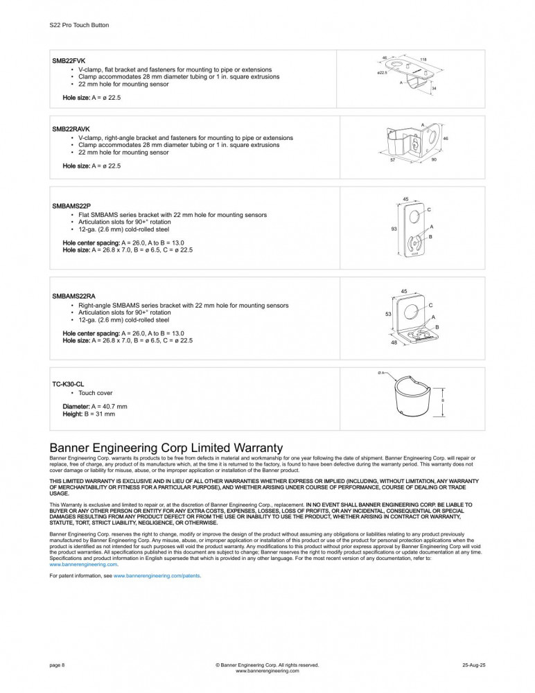 S22 product datasheet page 8