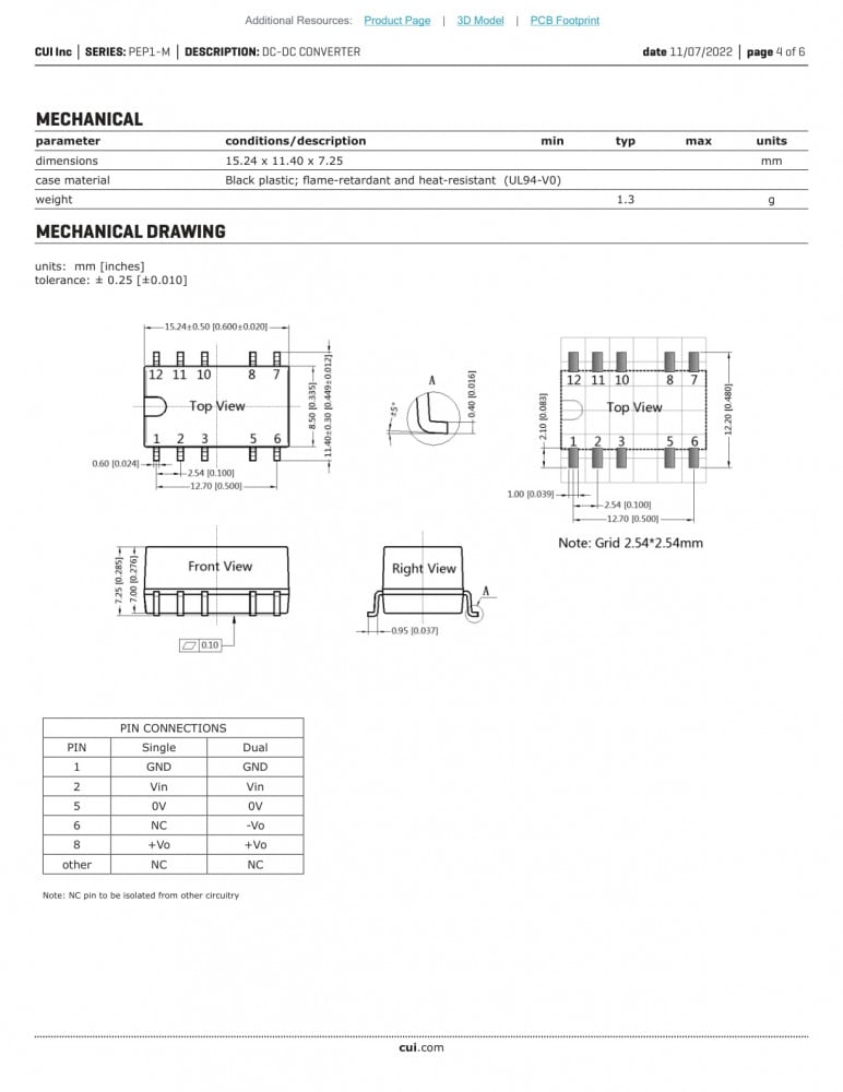 CUI PEP1-M datasheet page 4