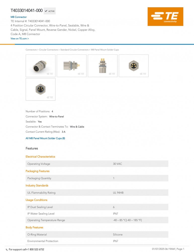 T4033014041-000 technical document page 1