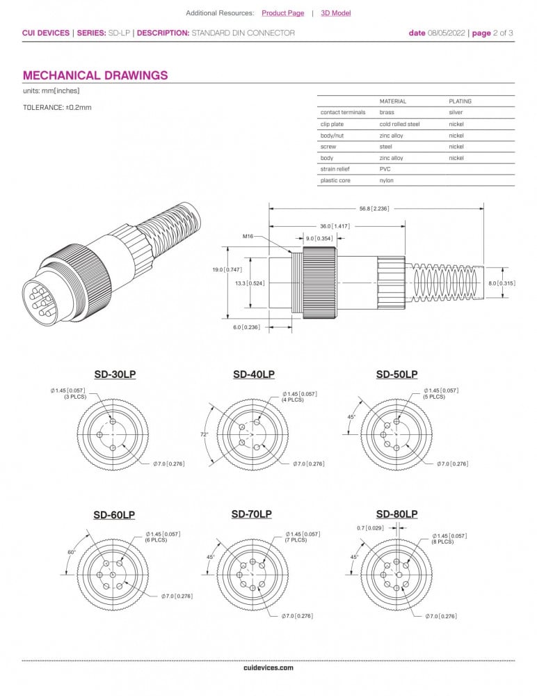 SD-70LP datasheet page 2
