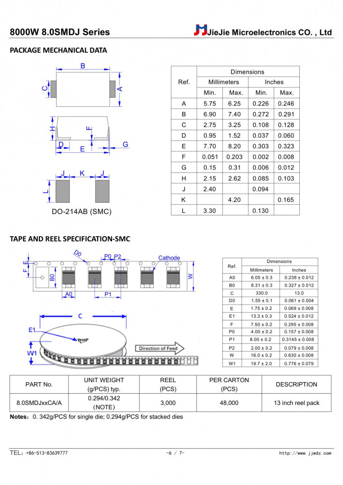 8.0SMDJ series datasheet page 6