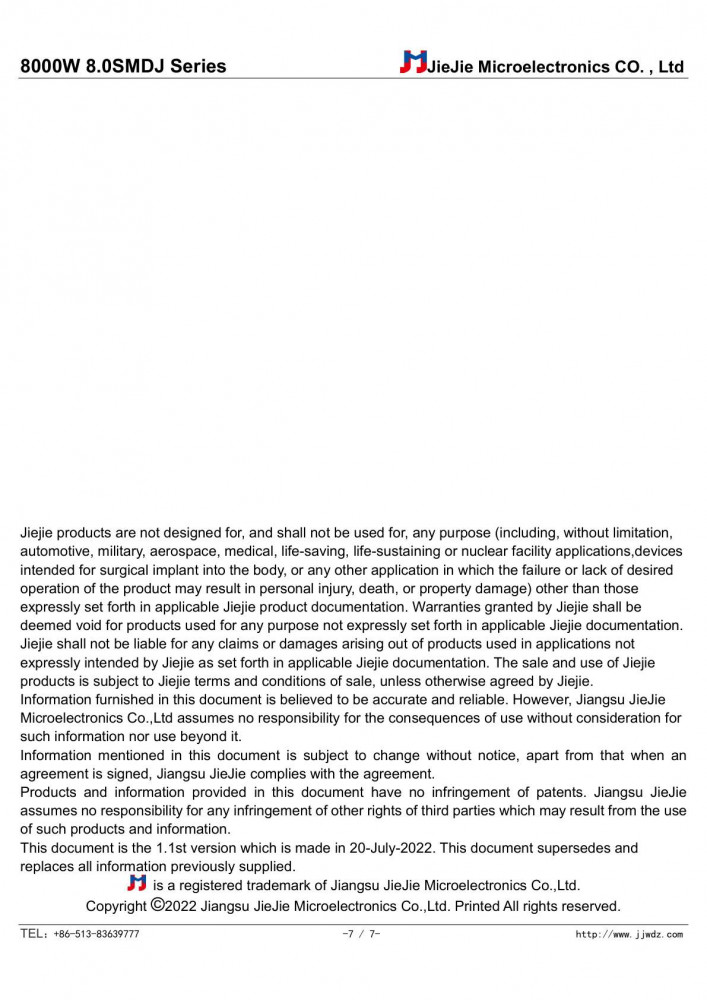 8.0SMDJ series datasheet page 7