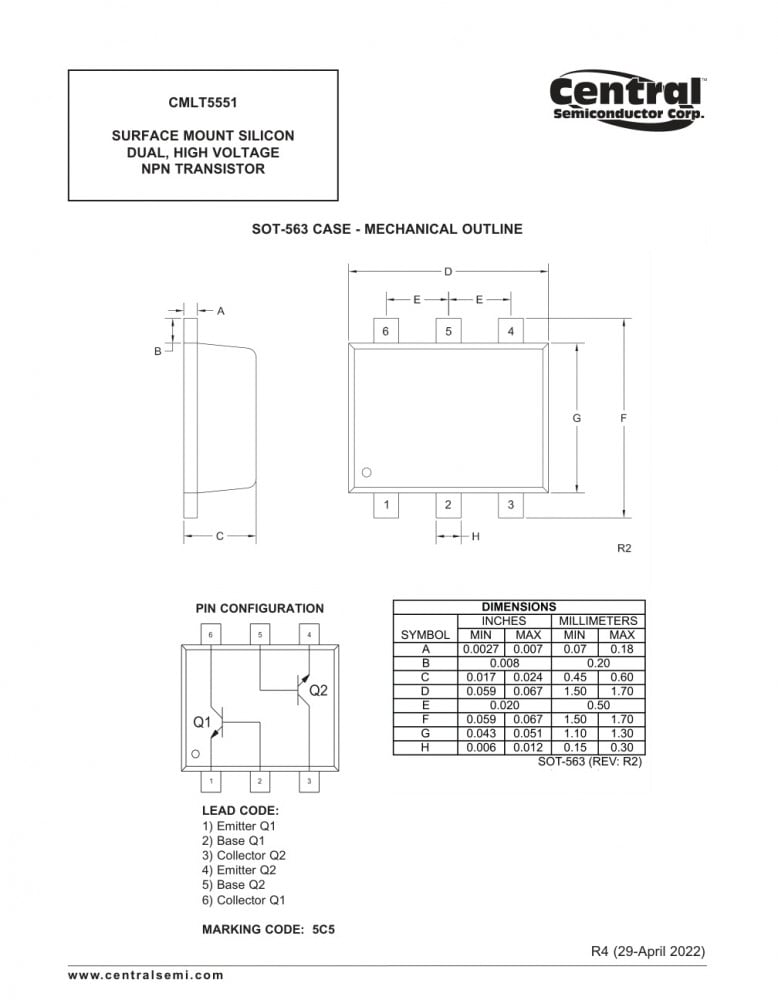 CMLT5551 datasheet page 2