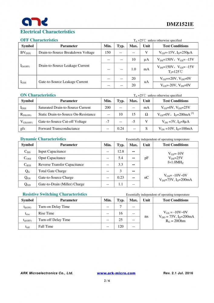 DMZ1521E datasheet page 2