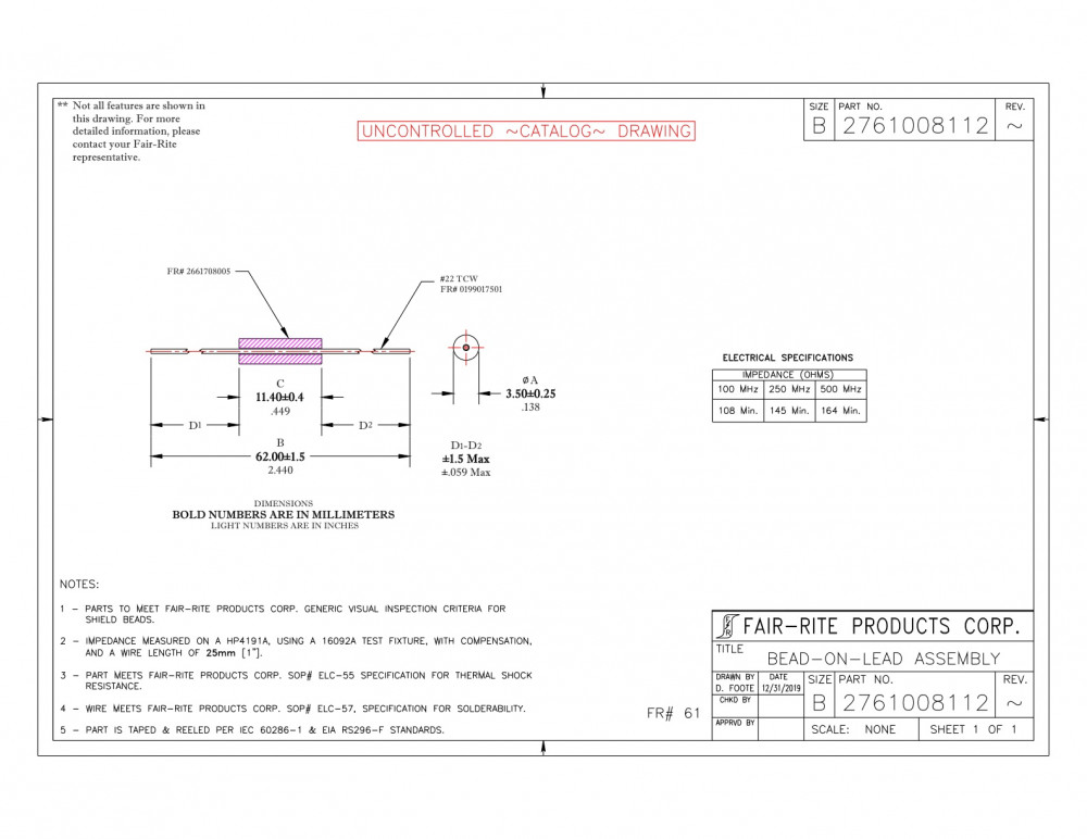 Fair-Rite 2761008112 product drawing