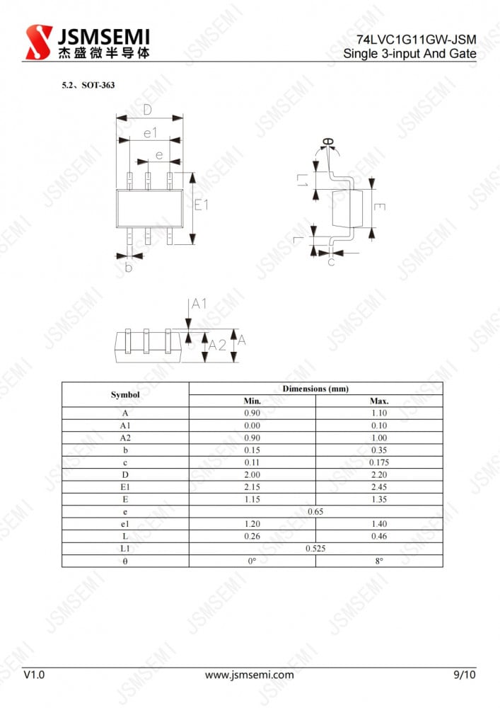 74LVC1G11GW-JSM datasheet page 9
