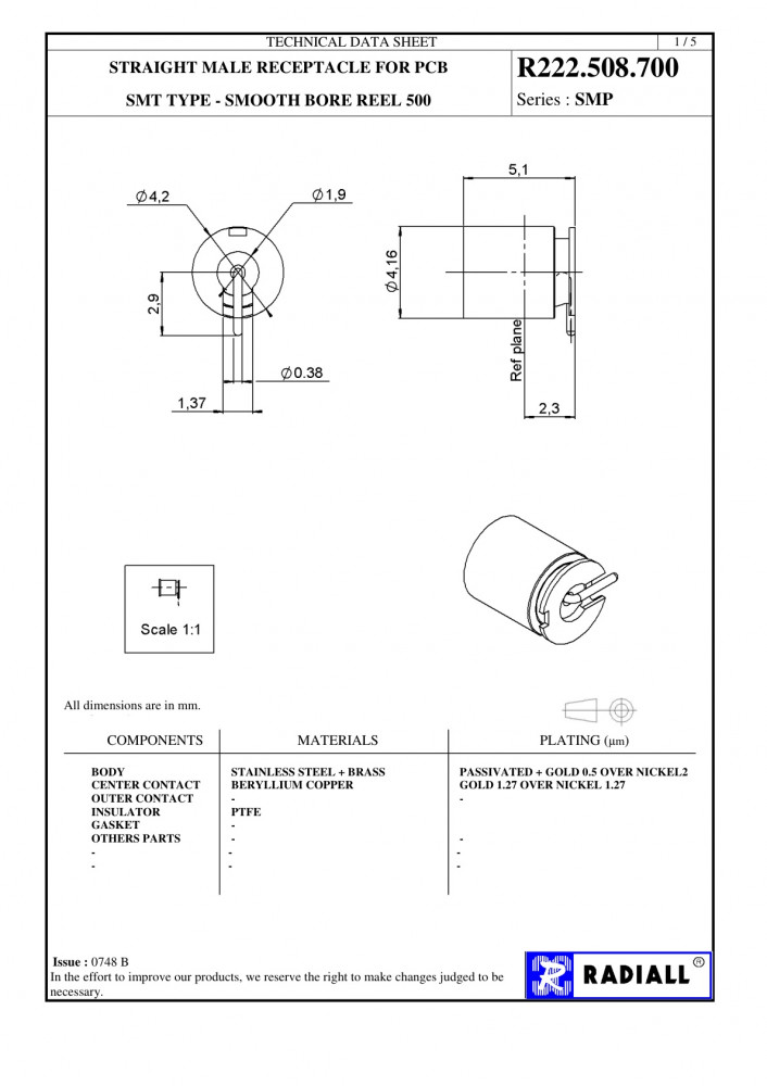 R222508700 datasheet page 1