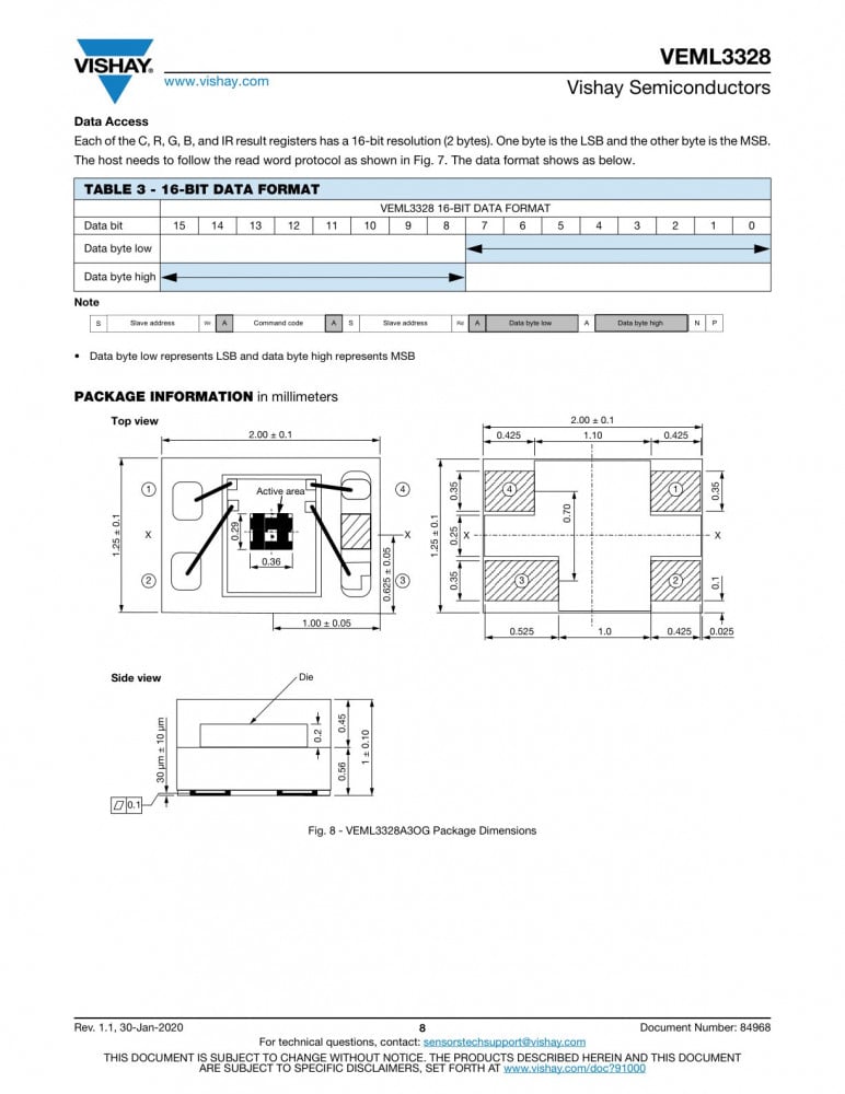 VEML3328 datasheet page 8