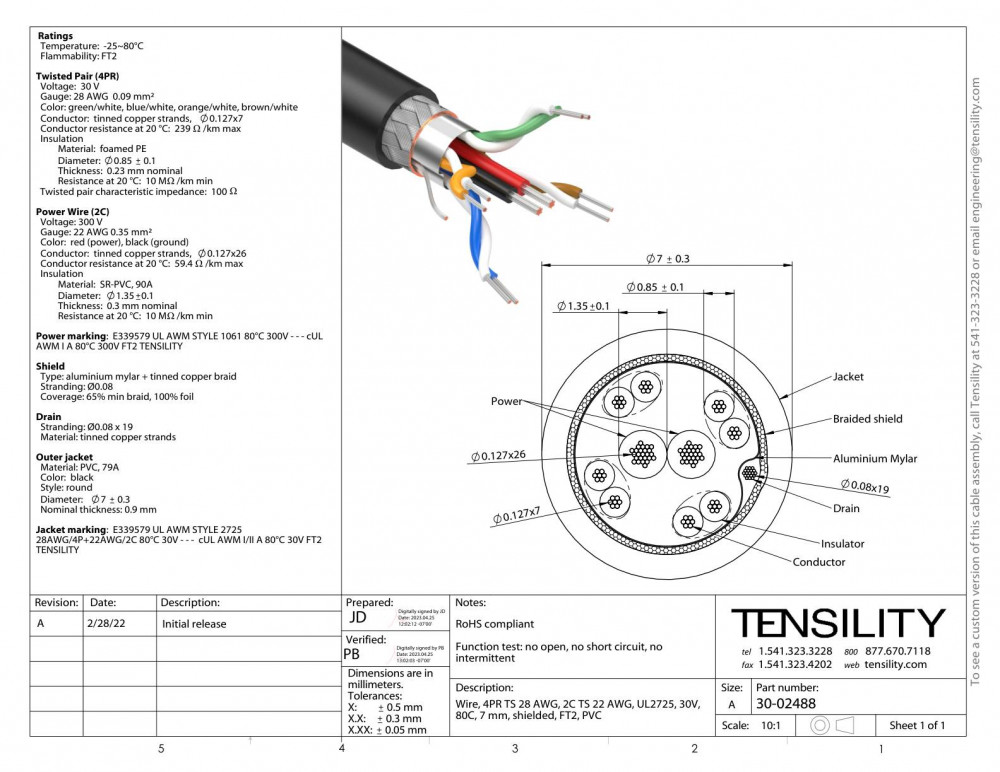 Tensility International 30-02488 technical drawing preview