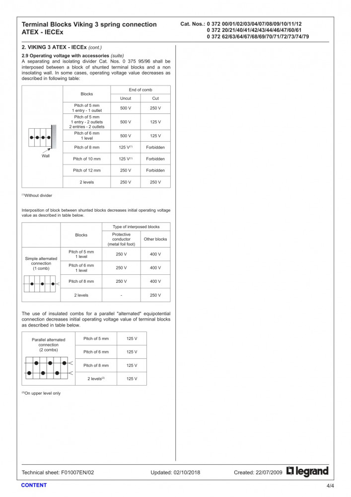 Legrand Viking 3 ATEX–IECEx technical document, page 4