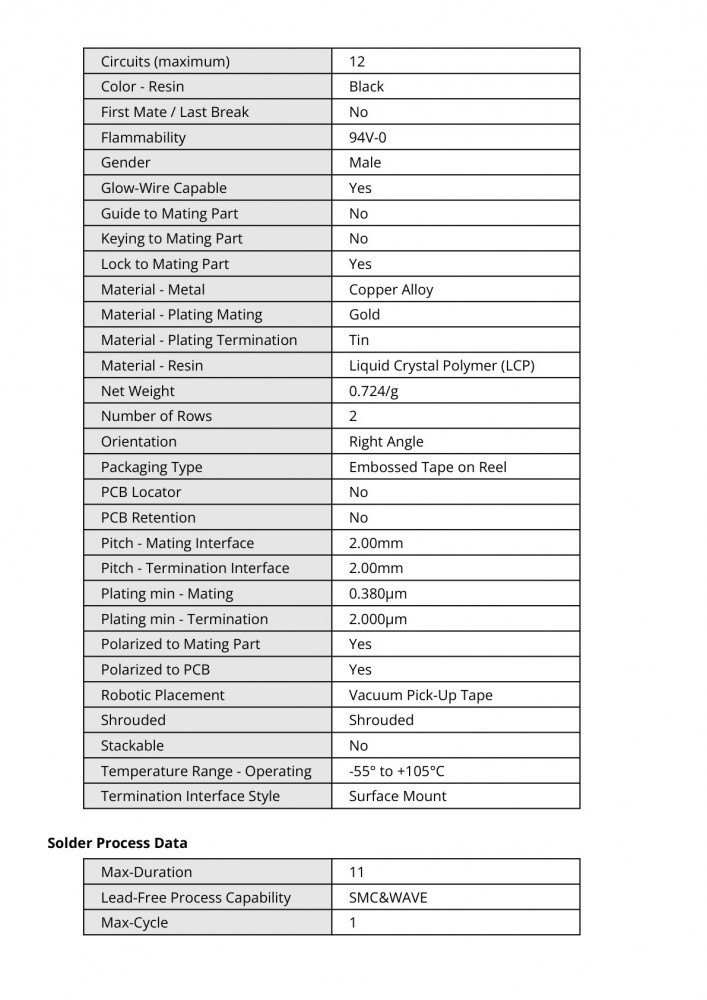 MOLEX 1511200612 technical document preview, page 3