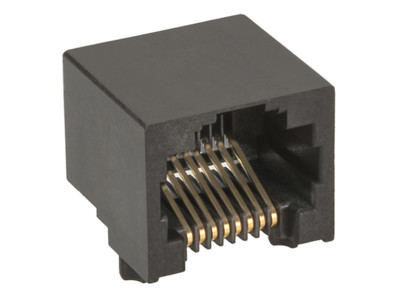 Modular Jack, Right-Angle, Low Profile, Inverted, 6/6, Unshielded