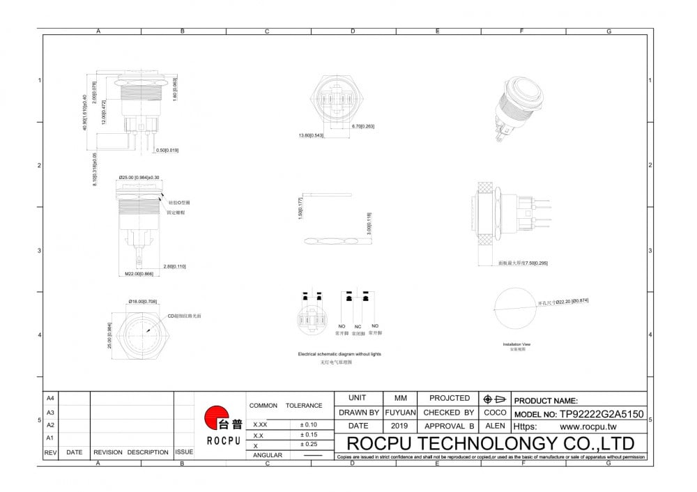 TP92222G2A5150 technical drawing page 1