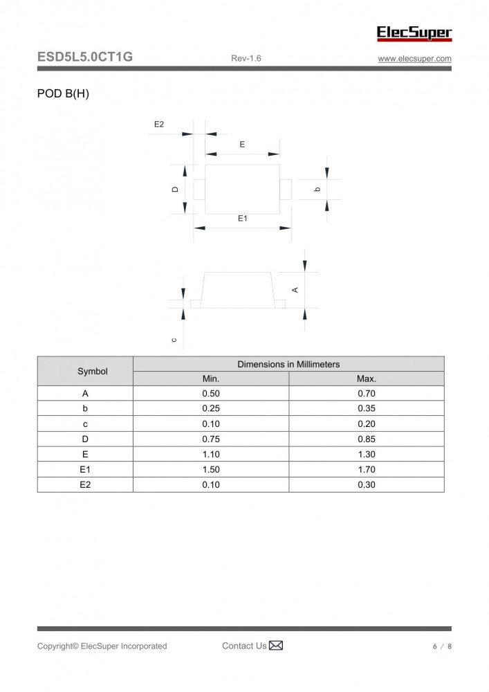 ESD5L5.0CT1G datasheet page 6