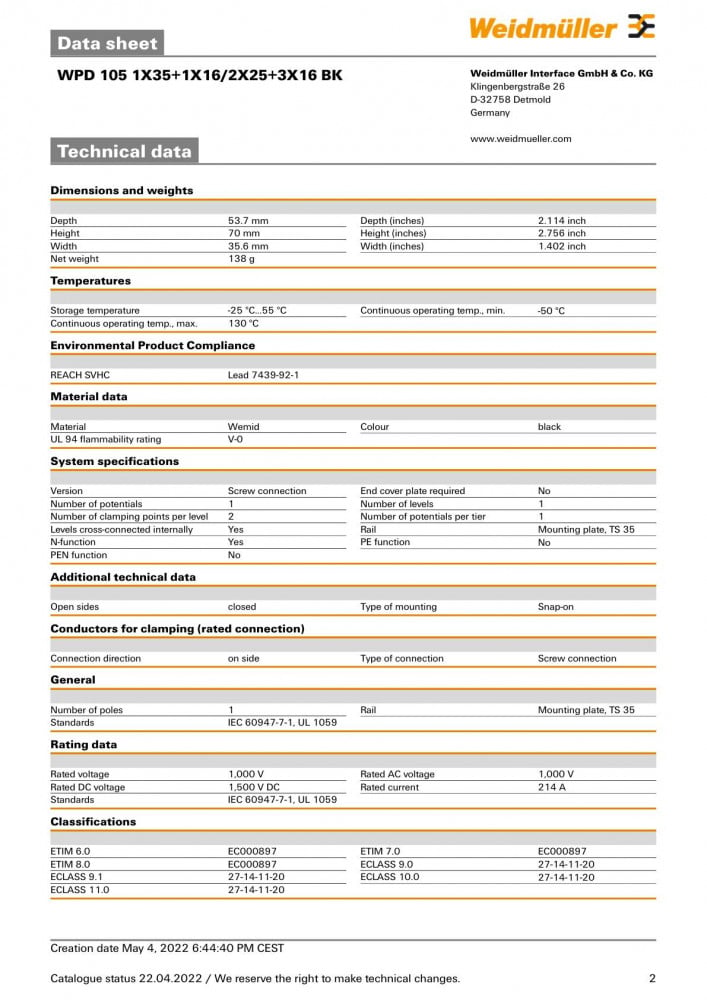 WPD 105 technical document page 2