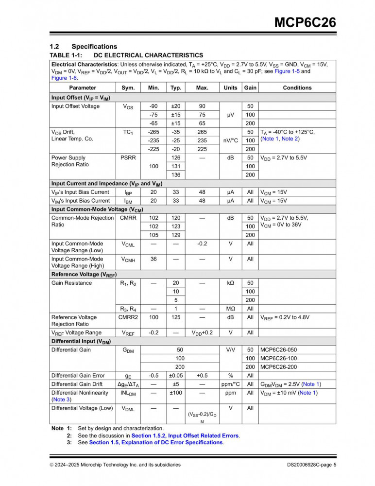 MCP6C26 datasheet preview, page 5